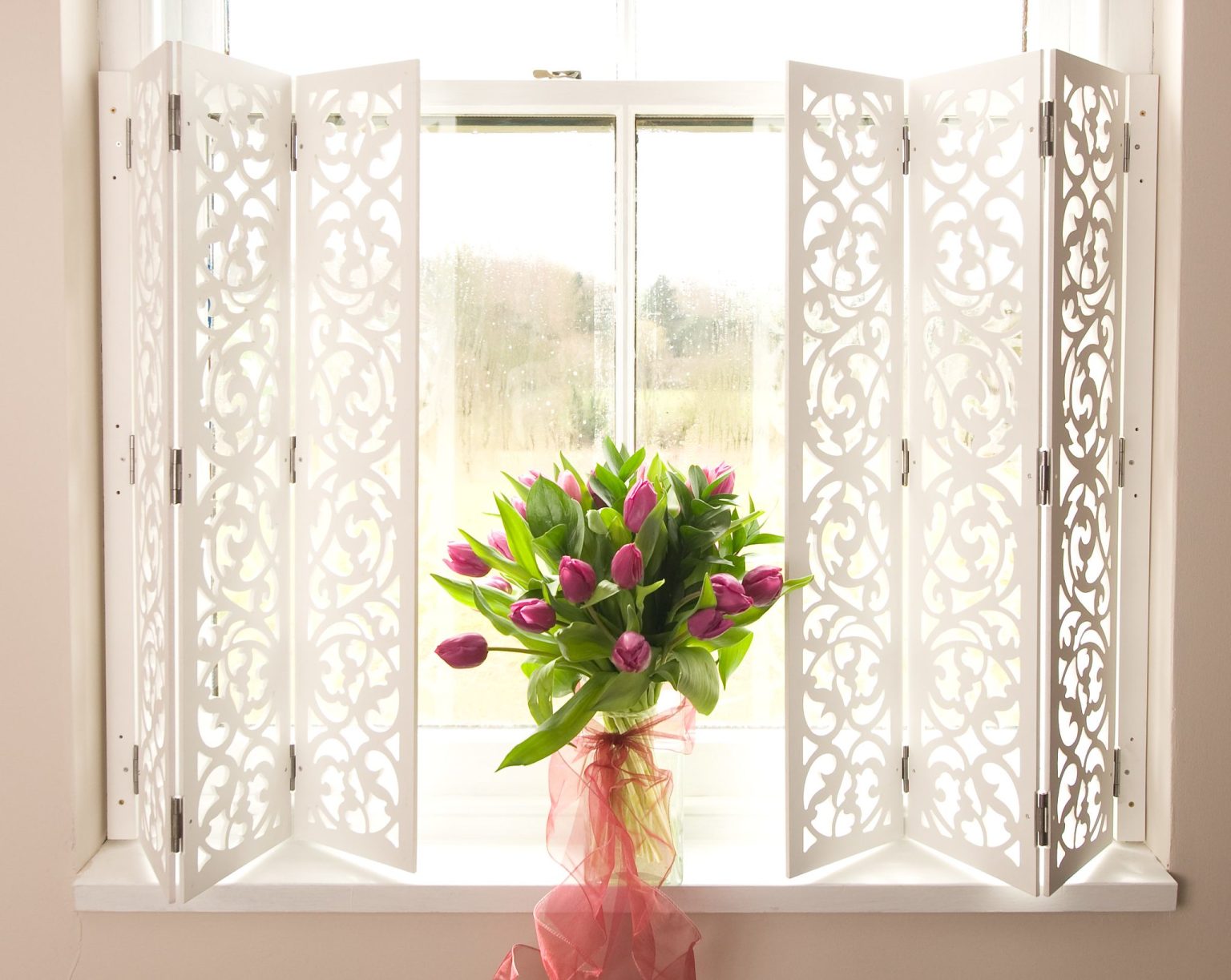 Decorative Shutters With Flowers - Jali Gallery